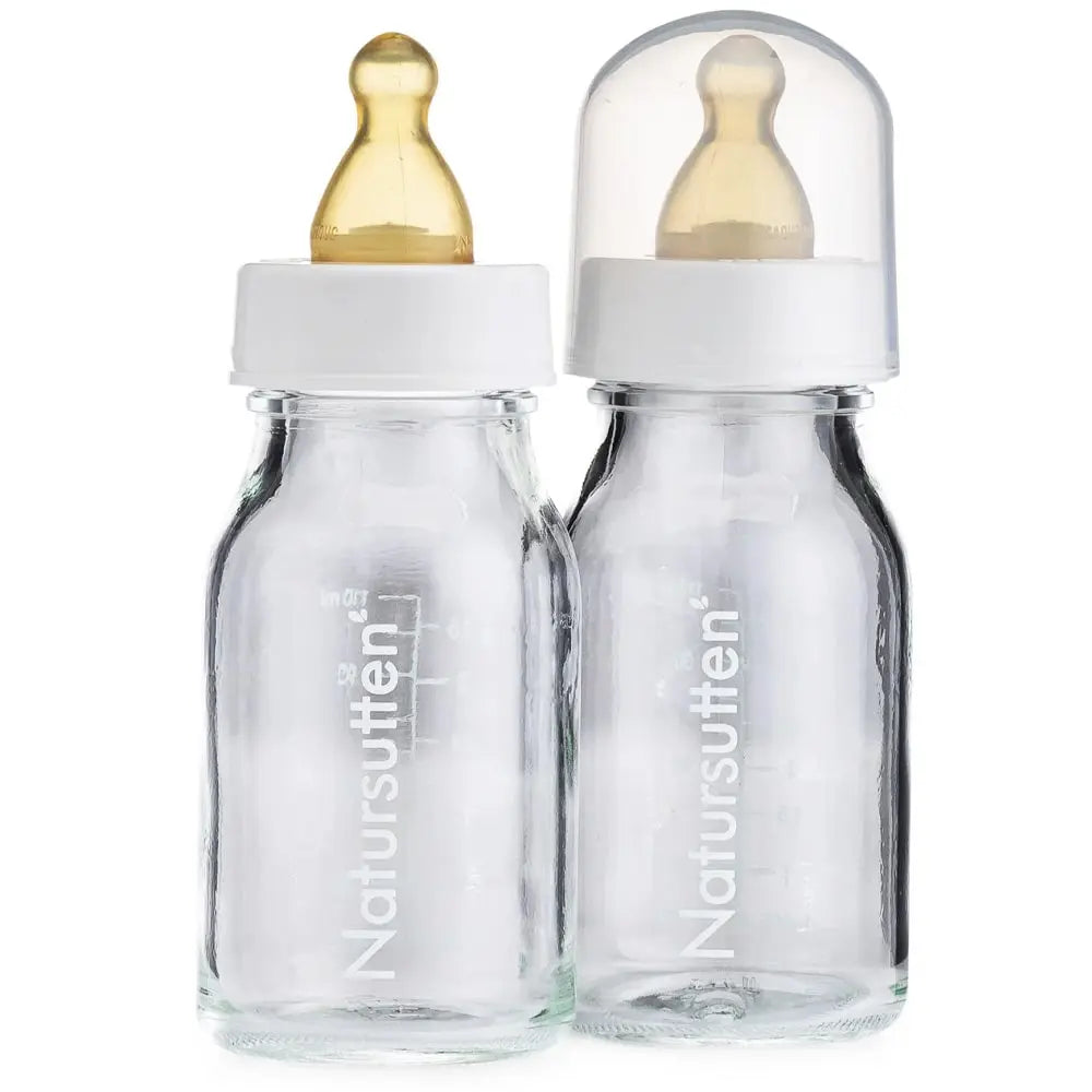 Natursutten Set Van Twee Glazen Drinkflessen 120ml - Kideo.store